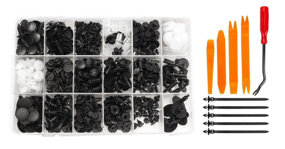 Set 415 piese cleme de fixare, clipsuri auto cu instrumente de demontare